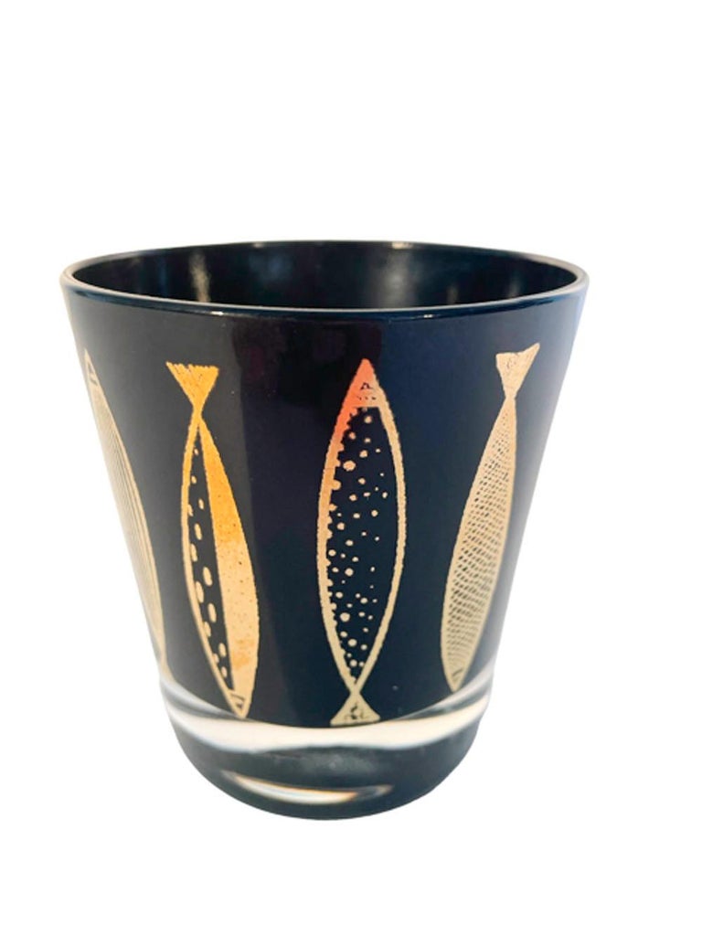 MCM Fred Press "Gold Fish" Old Fashioned Glasses, 22 Karat Gold on ...