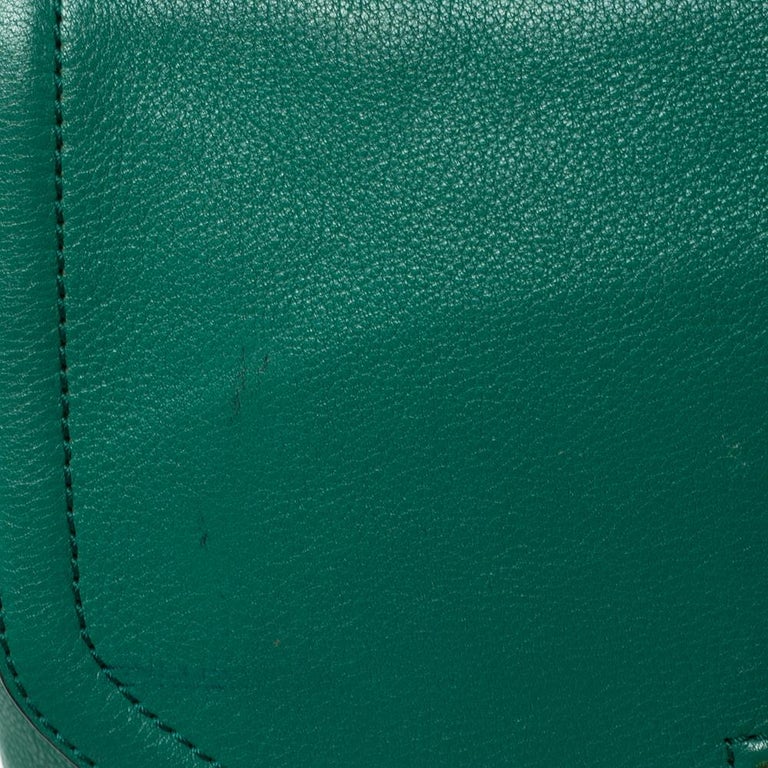 MCM Green Leather Top Handle Bag at 1stDibs