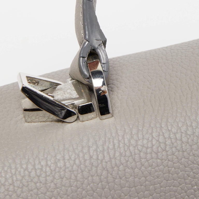 MCM Grey Leather Medium Patricia Top Handle Bag For Sale at 1stDibs