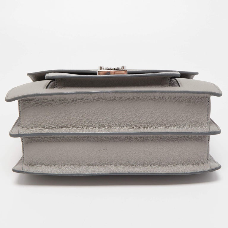 MCM Grey Leather Medium Patricia Top Handle Bag For Sale at 1stDibs