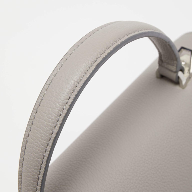 MCM Grey Leather Medium Patricia Top Handle Bag For Sale at 1stDibs