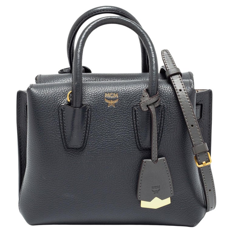 MCM Grey Leather Mini Milla Park Avenue Tote For Sale at 1stDibs