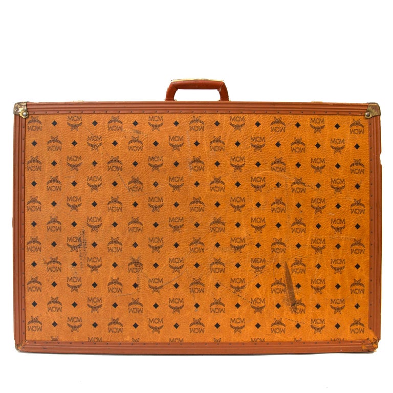 MCM Large Cognac Travel Trunk Luggage at 1stDibs | mcm trunk, mcm ...