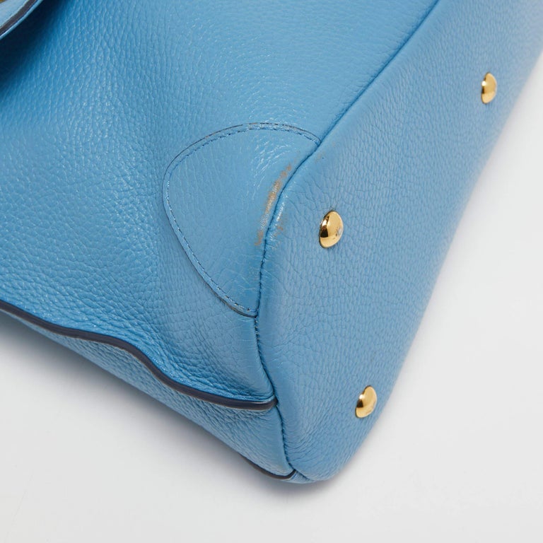 MCM Light Blue Leather First Lady Top Handle Bag For Sale at 1stDibs