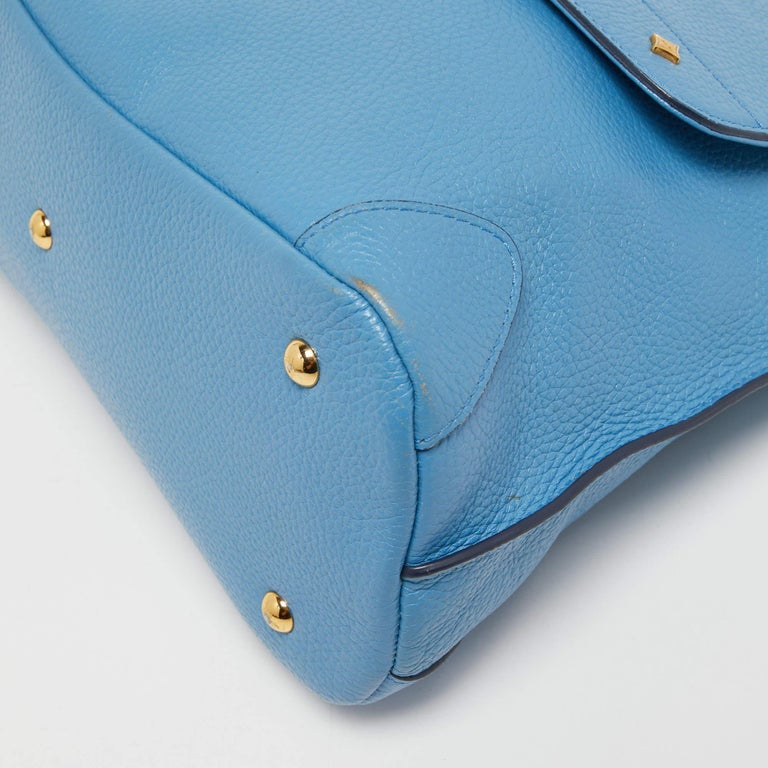 MCM Light Blue Leather First Lady Top Handle Bag For Sale at 1stDibs