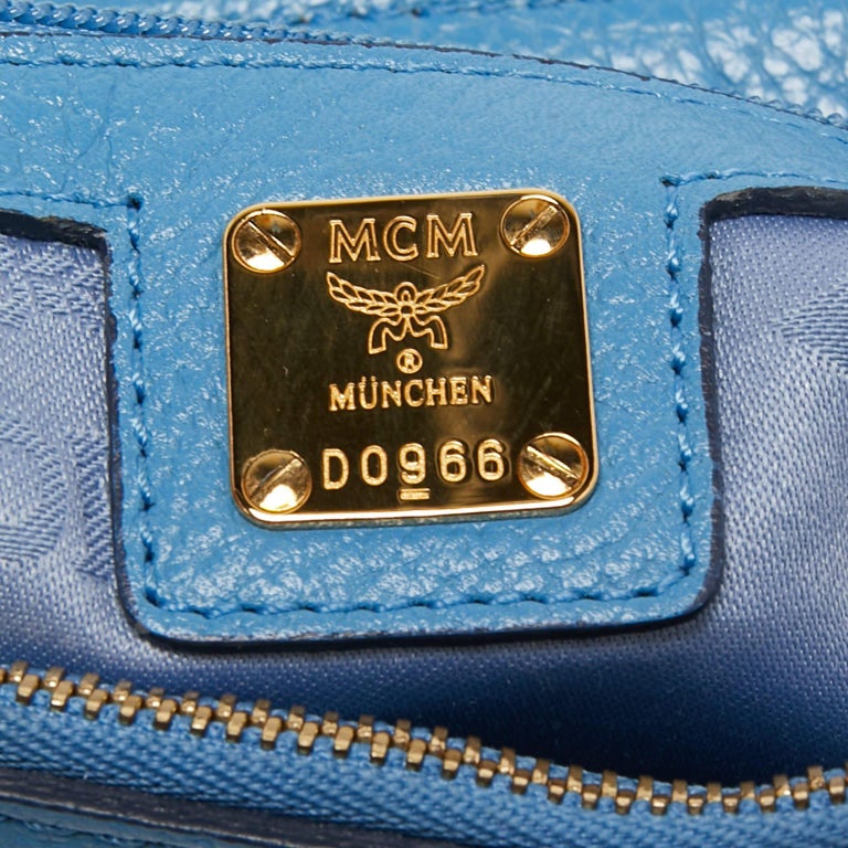 MCM Light Blue Leather First Lady Top Handle Bag For Sale at 1stDibs