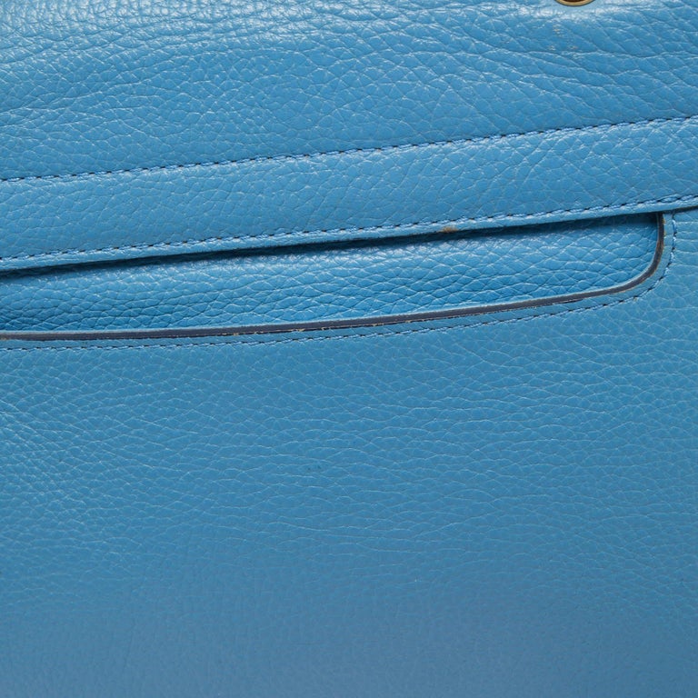 MCM Light Blue Leather First Lady Top Handle Bag For Sale at 1stDibs