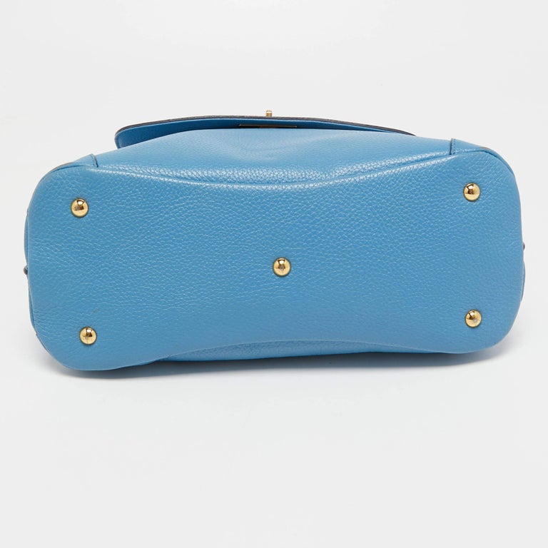 MCM Light Blue Leather First Lady Top Handle Bag For Sale at 1stDibs