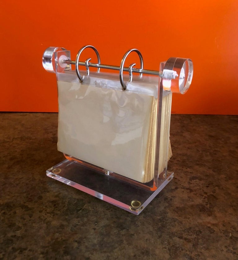 MCM Lucite / Acrylic Clear Photo Display Stand / Rolodex Frame at ...