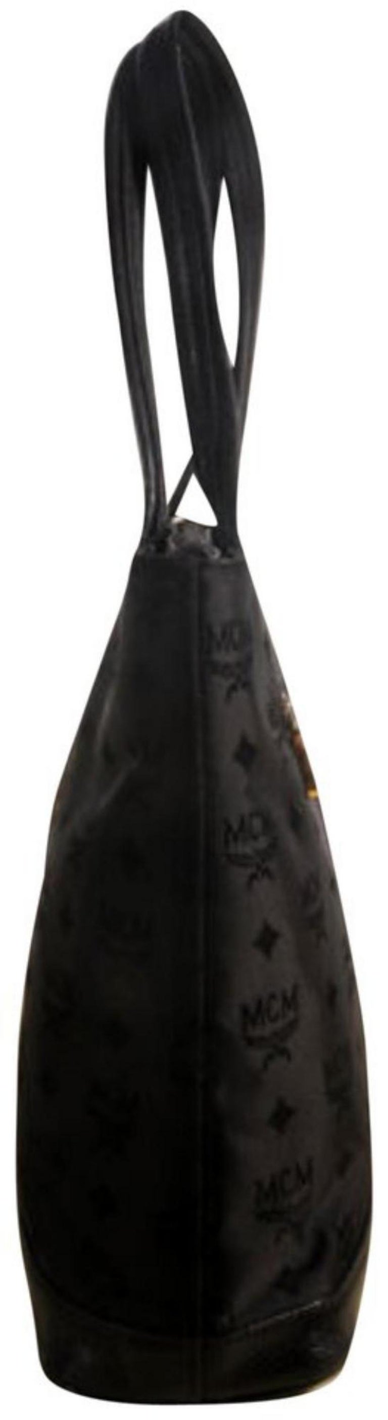 MCM Monogram Visetos Tote 868500 Black Vinyl Shoulder Bag For Sale at ...