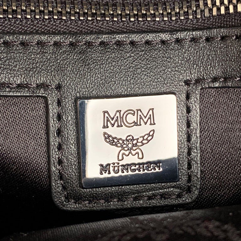 MCM Munchen Silver Black Visetos Studded Lion Stark Backpack Bag For ...