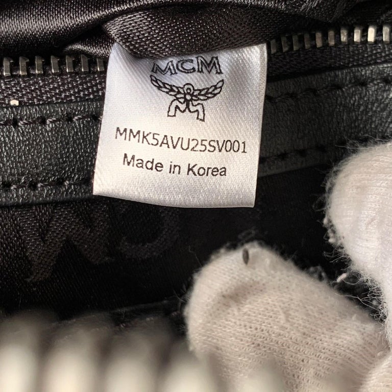 MCM Munchen Silver Black Visetos Studded Lion Stark Backpack Bag For ...