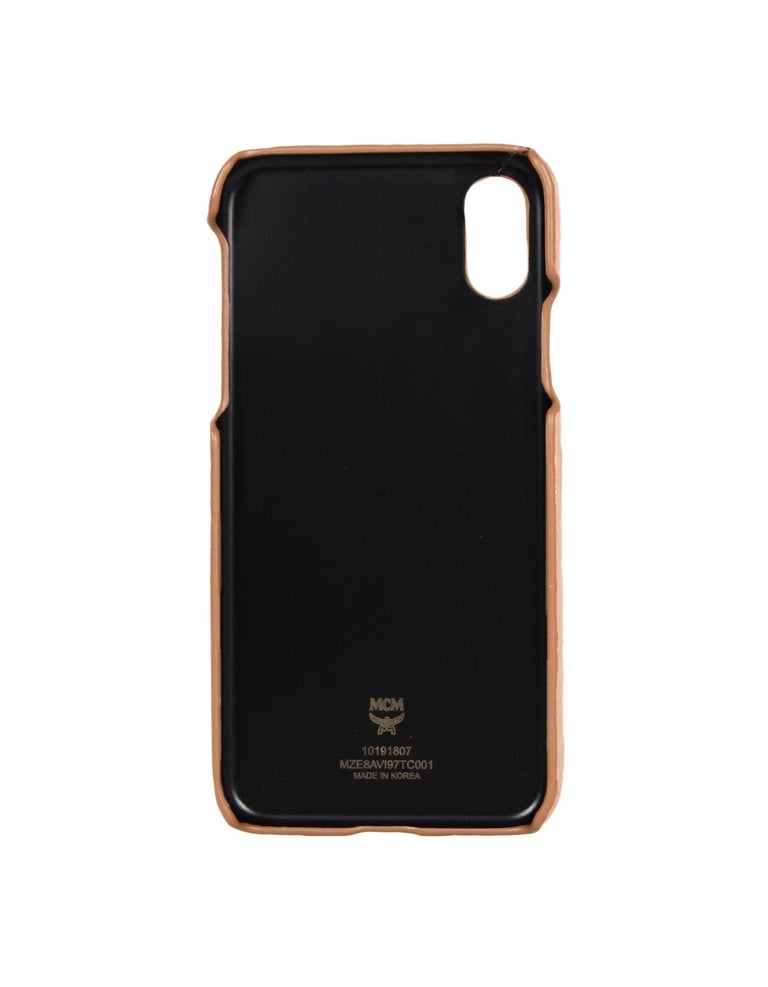 MCM NWT Champagne Gold Monogram Visetos iPhone X phone case For Sale at ...