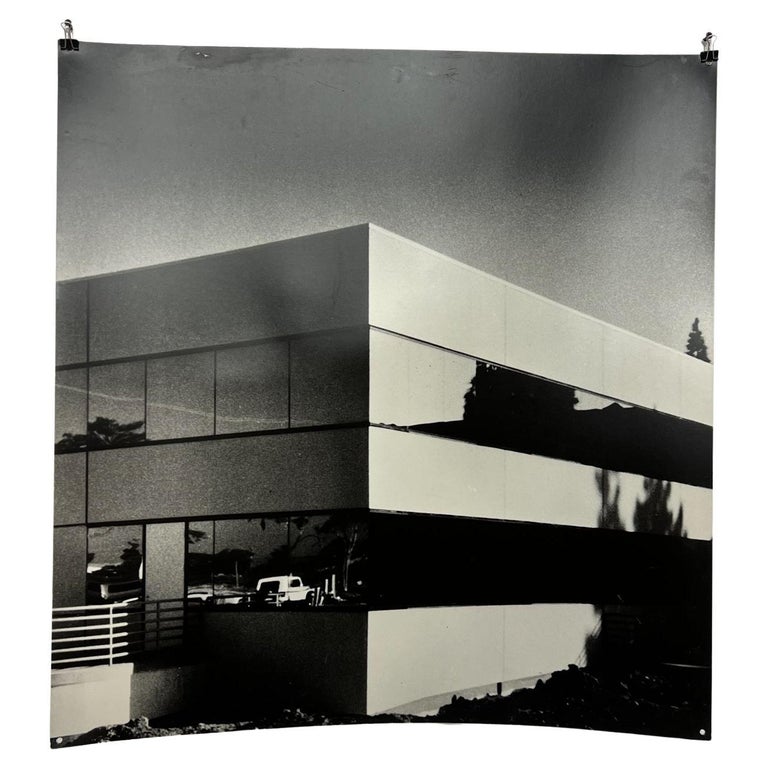Mcm Old Black and White Photograph Art #4 Modern Building For Sale at ...