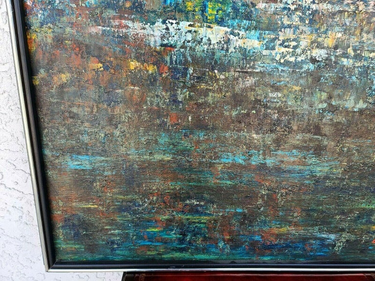 MCM Original Signed W Lucas Cityscape Oil Painting For Sale at 1stDibs ...