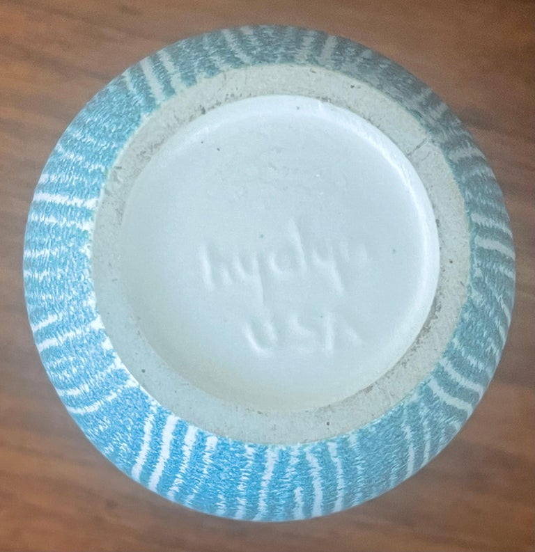 MCM Powder Blue Ceramic Vase by Hyalyn For Sale at 1stDibs
