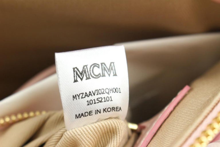 MCM Powder Pink Monogram Visetos Logo Pochette Crossbody Pouch 121m63 ...