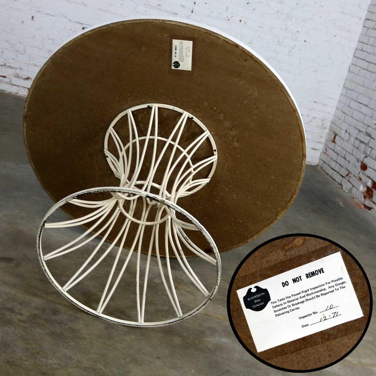 MCM Round Wrought Iron and Laminate Patio Dining Table Max Stout ...