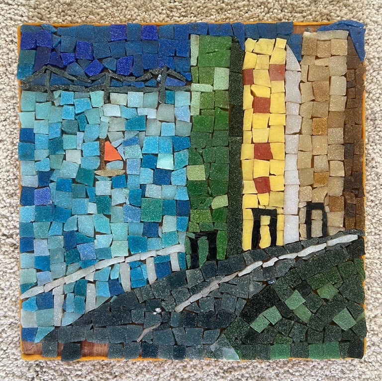 MCM Seascape / City Scene Mosaic on Board by David Lavington For Sale ...