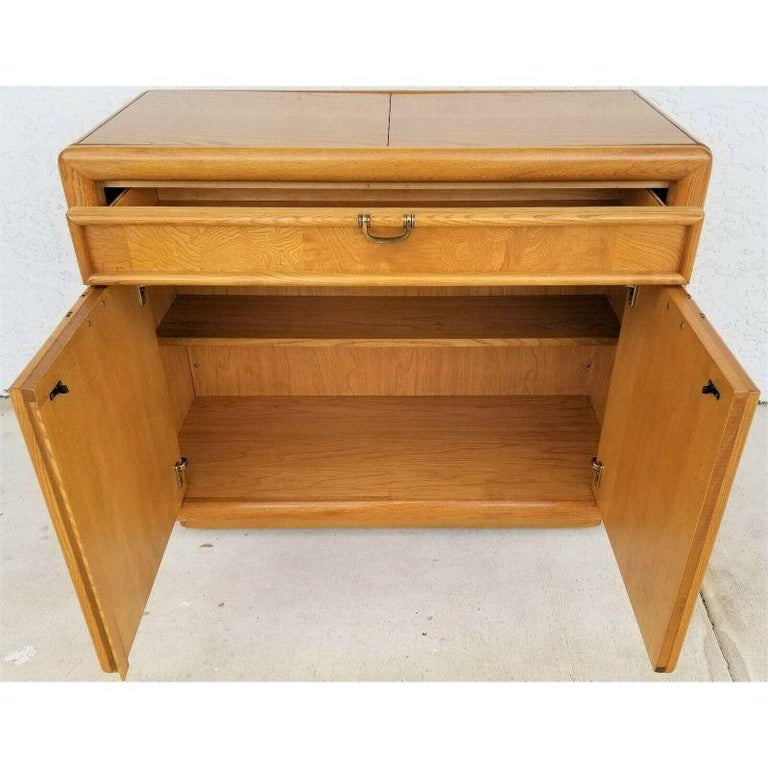 MCM Slide Top Rolling Bar Cart Buffet by Broyhill Premier For Sale at ...