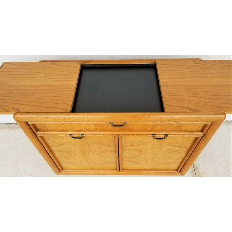 MCM Slide Top Rolling Bar Cart Buffet by Broyhill Premier For Sale at ...