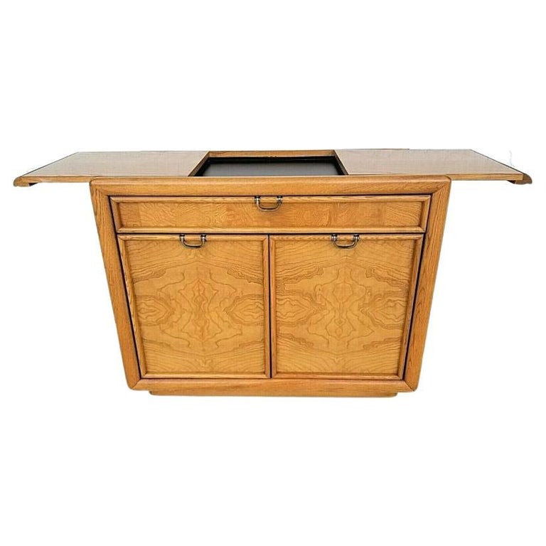 MCM Slide Top Rolling Bar Cart Buffet by Broyhill Premier For Sale at ...