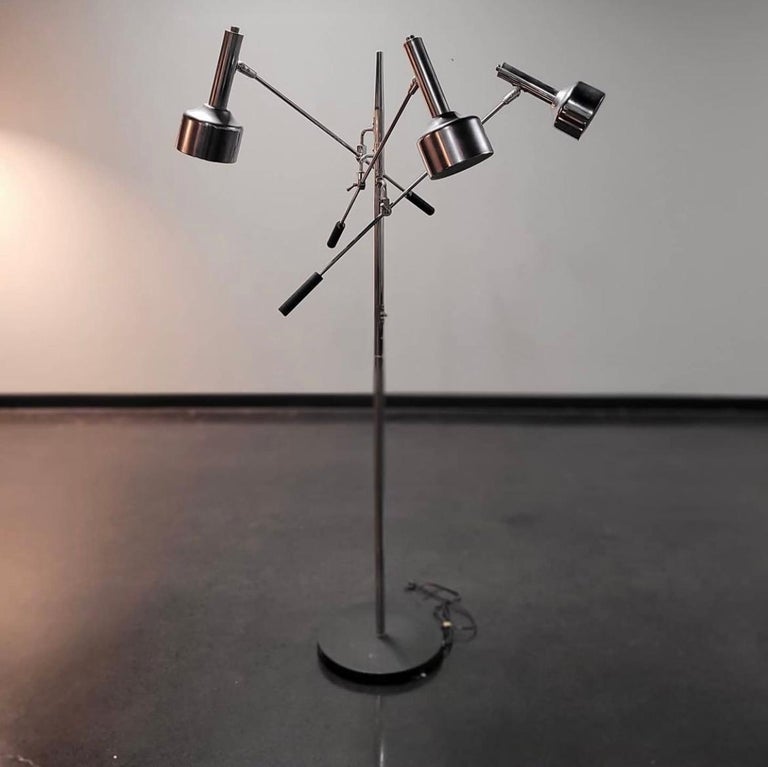 MCM Sonneman Chrome Multi Arm Floor Lamp For Sale at 1stDibs