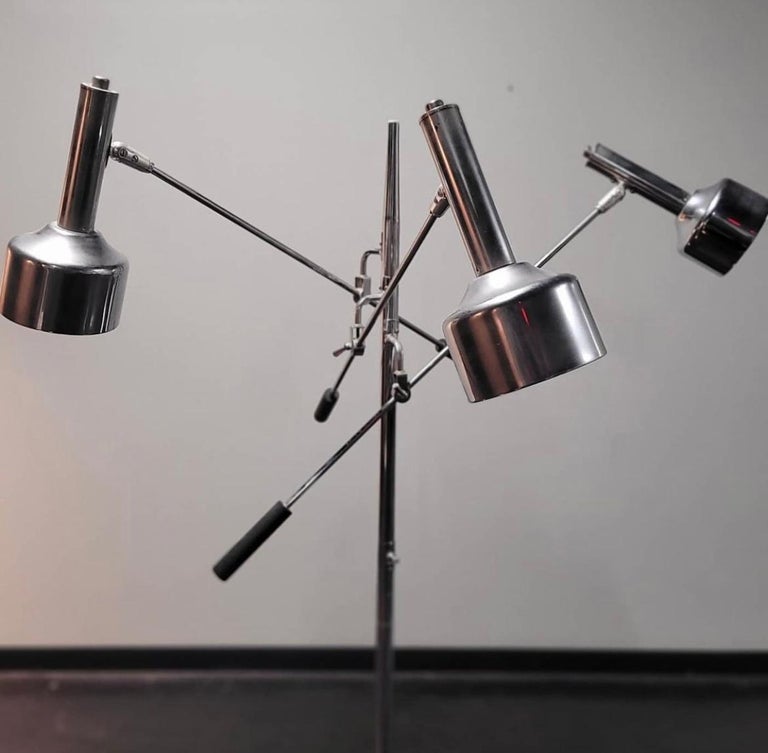 MCM Sonneman Chrome Multi Arm Floor Lamp For Sale at 1stDibs