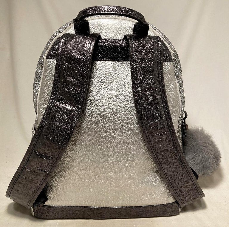 MCM Special Edition Silver Leather Swarovski Crystal Backpack with ...