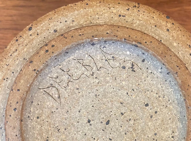 MCM Stoneware Studio Pottery Jar with Lid For Sale at 1stDibs