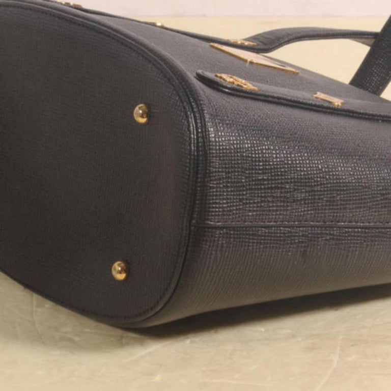 MCM Studded Bucket 869501 Black Leather Tote For Sale at 1stDibs