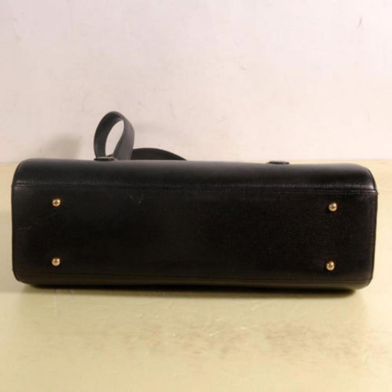 MCM Studded Dome 869507 Black Leather Tote For Sale at 1stDibs