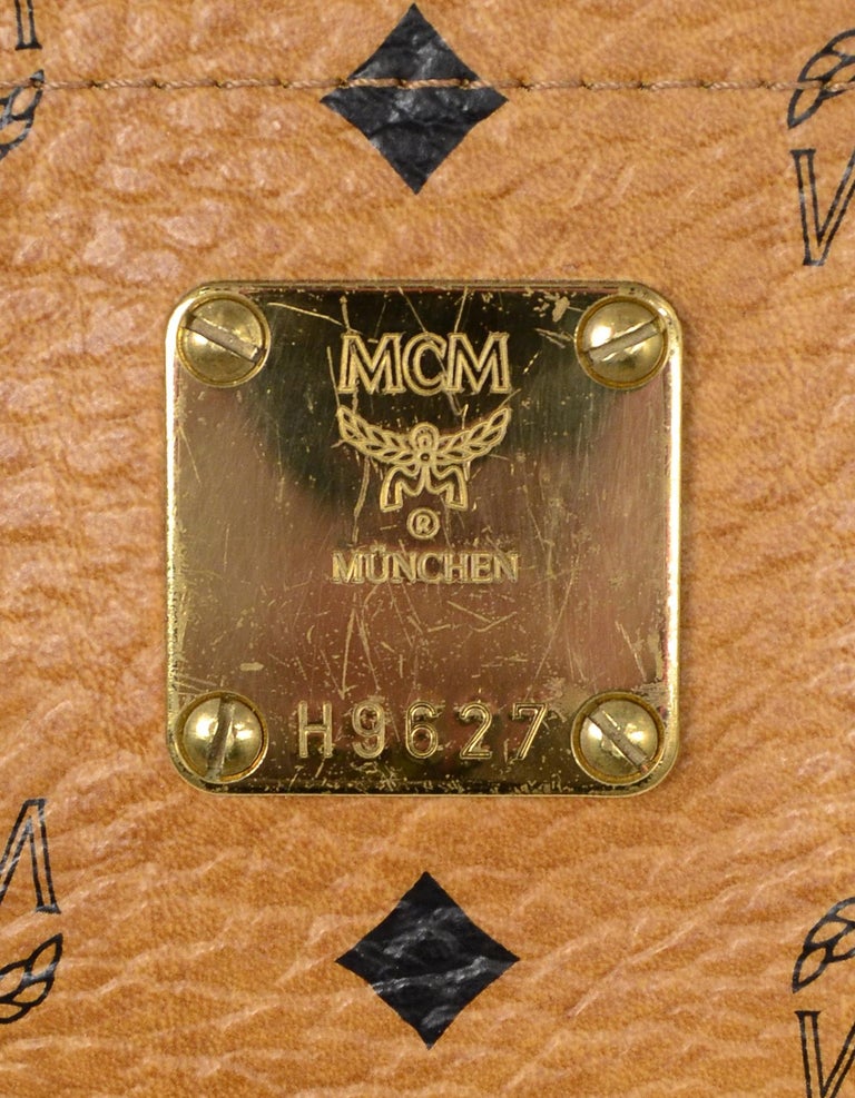 MCM Tan Monogram Tote Bag w/ Long Straps For Sale at 1stDibs