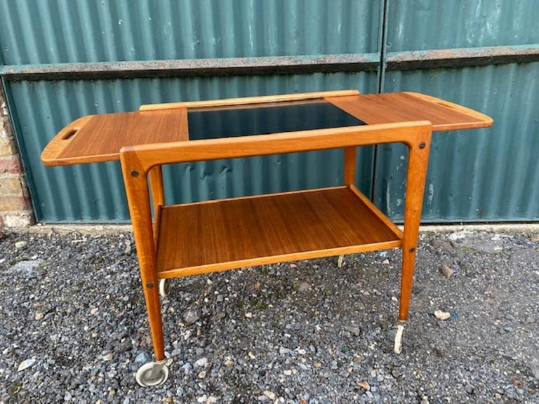 MCM 'Thea' Teak and Oak Drinks Trolley / Bar Cart by Yngve Ekstrom ...