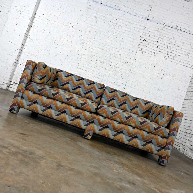 MCM to Modern Tuxedo Cube Sofa Upholstered Legs by Henredon Style Milo ...