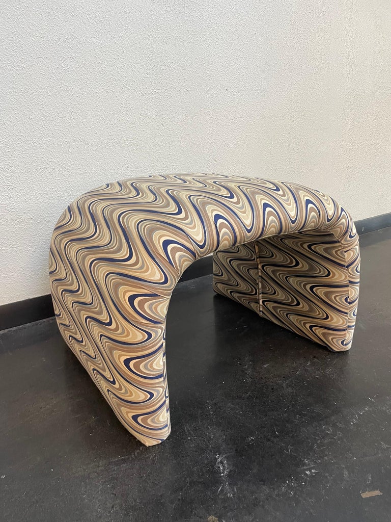 MCM Upholstered Waterfall Ottoman at 1stDibs