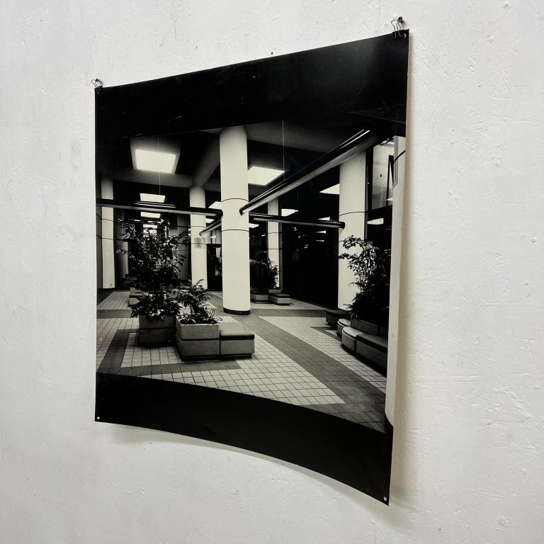 MCM Vintage Art Black and White Building Atrium Old Photograph #1 For ...
