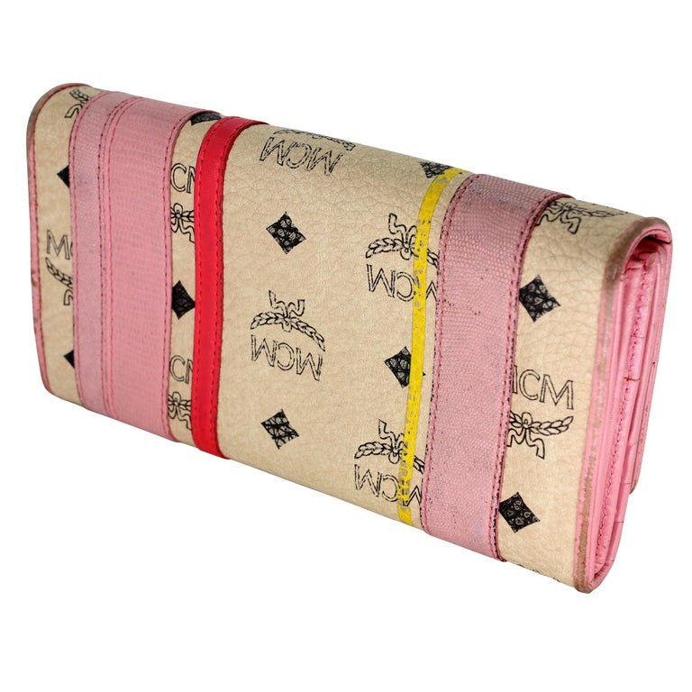 MCM Visetos Monogram Long Pink Gold Hardware Wallet MM-W1005P-A006 For ...