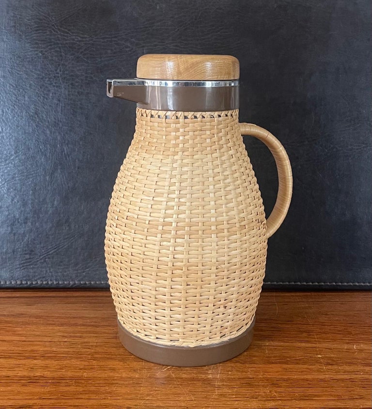 MCM Wicker Wrapped Thermos Coffee Carafe / Pitcher by Corning Designs ...