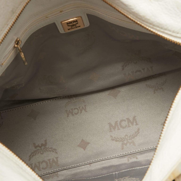 MCM Yellow/Black Python Embossed Leather Zip Tote For Sale at 1stDibs