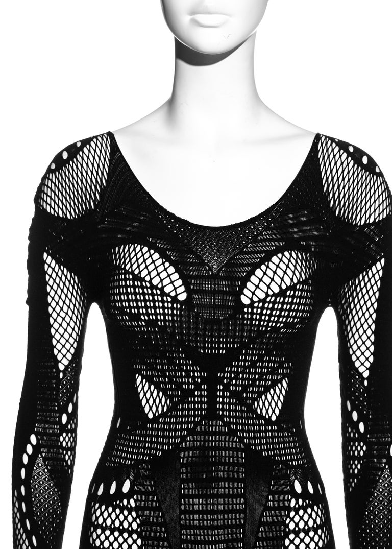 McQ Alexander McQueen black fishnet mesh jumpsuit, fw 2011 at 1stDibs