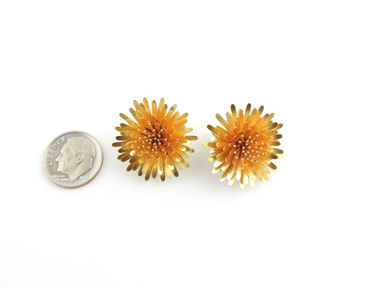 McTeigue and McClelland 18 Karat Gold Dandelion Earrings with Green ...
