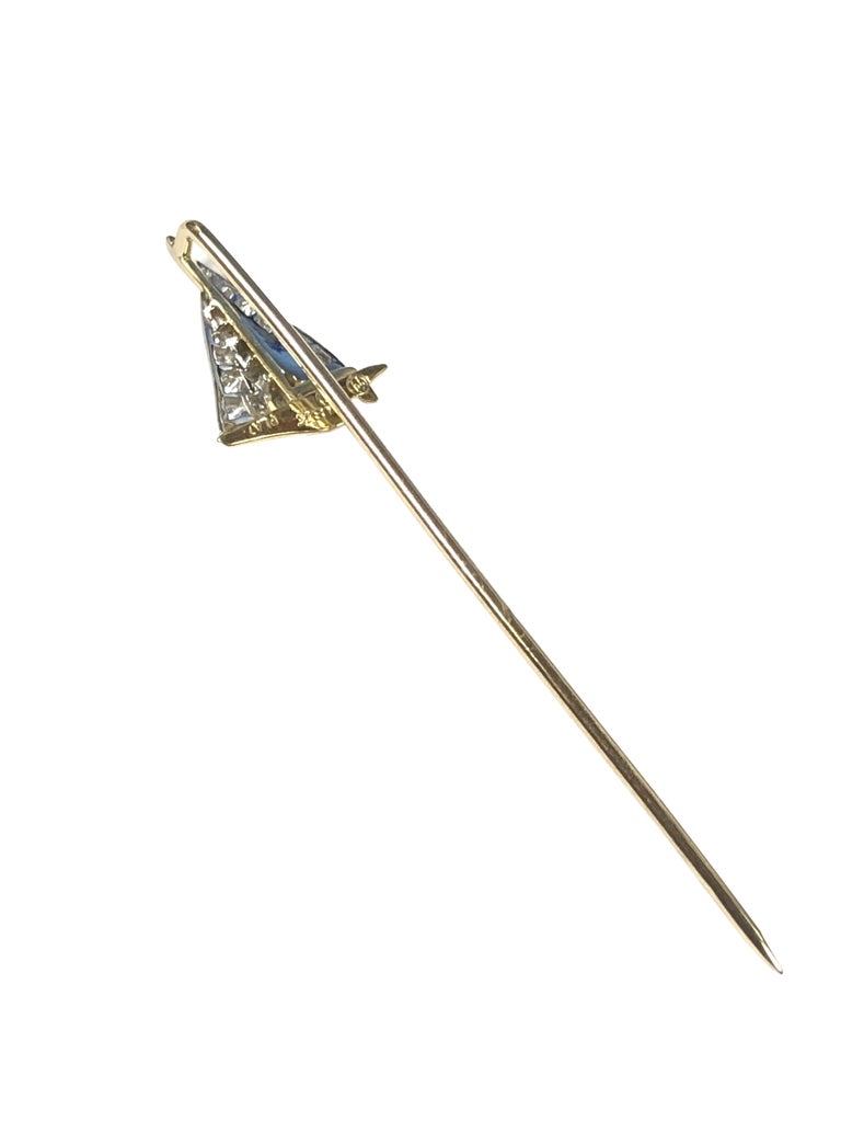 McTeigue Platinum Gold and Diamond Sail Boat Stick Pin at 1stDibs