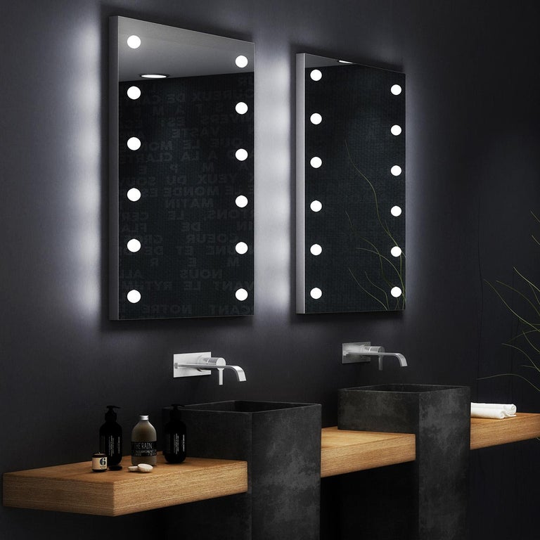 MDE Frameless Rectangular Lighted Wall Mirror For Sale at 1stDibs