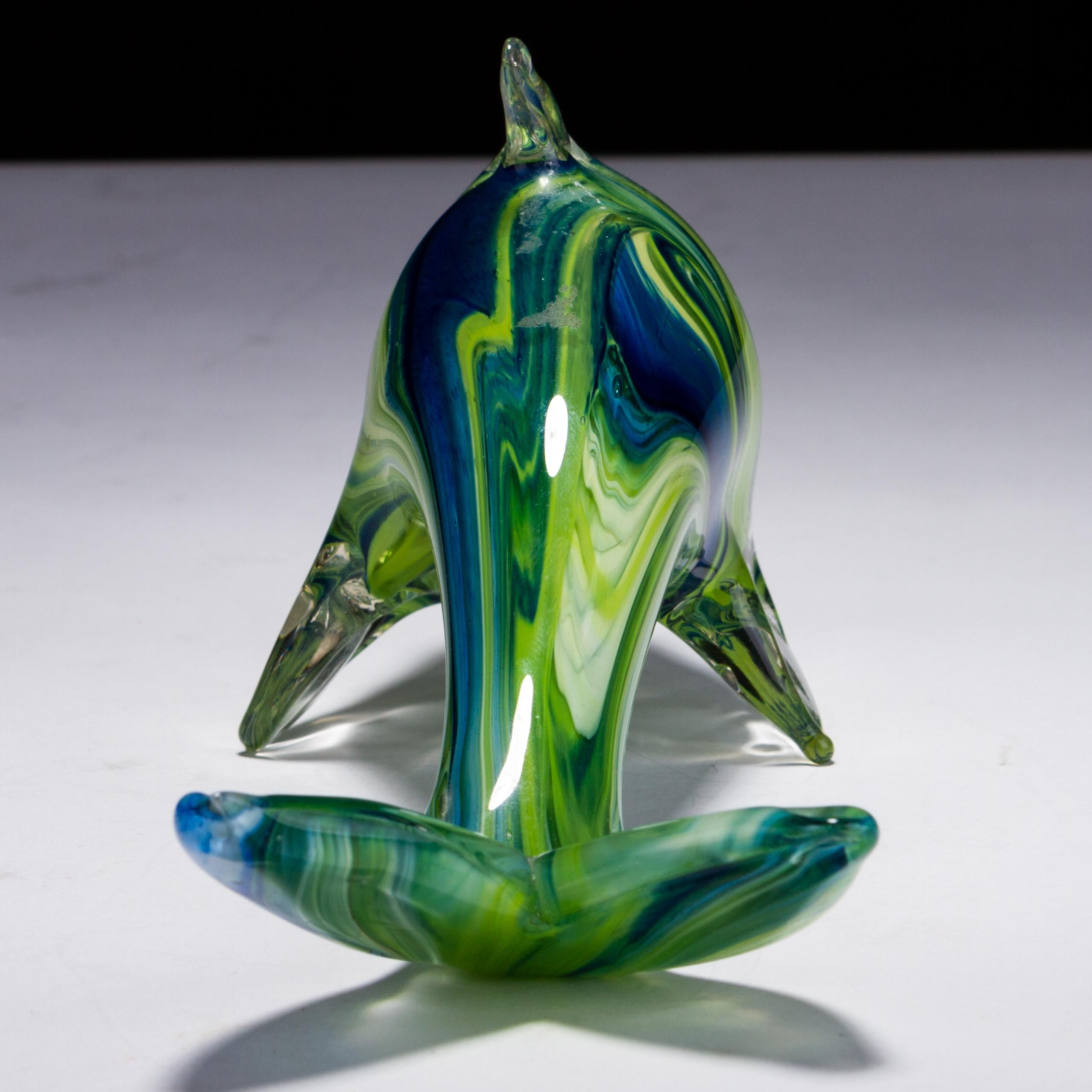Mdina Signed Designer Maltese Glass Dolphin Sculpture at 1stDibs