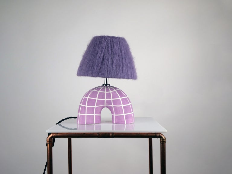'Me' Table Lamp, Wisteria Check 'Matte' Regular Price For Sale at 1stDibs