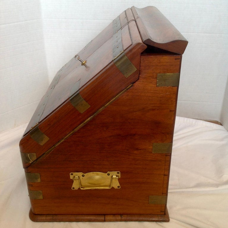 Mechanical Campaign Style Lap Desk and Letter Box at 1stDibs