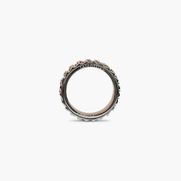 Mechanical Layered Ring in Sterling Silver with Gold Plating, Size M ...