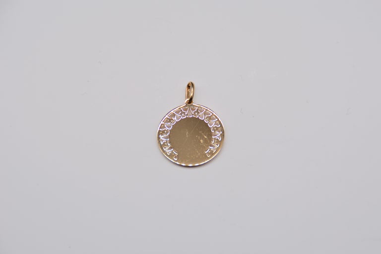 Medal Virgin French Round Openwork Gold Yellow For Sale at 1stDibs