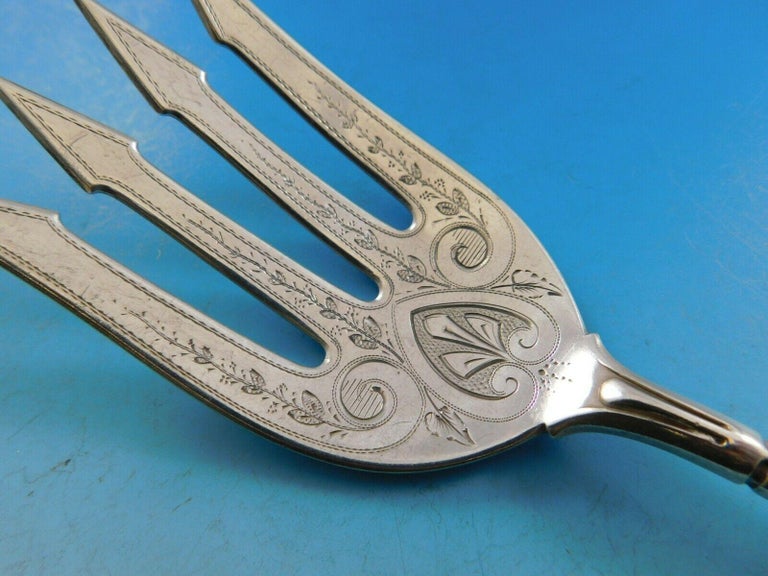 Medallion by Gorham Sterling Silver Fish Serving Set Brite Cut Dated ...
